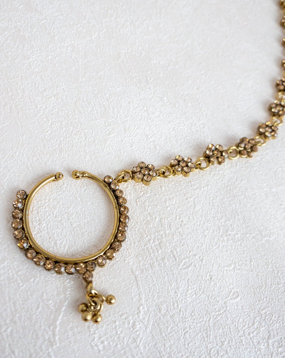 Large Antique Gold Traditional Nose Ring – Avaricouture
